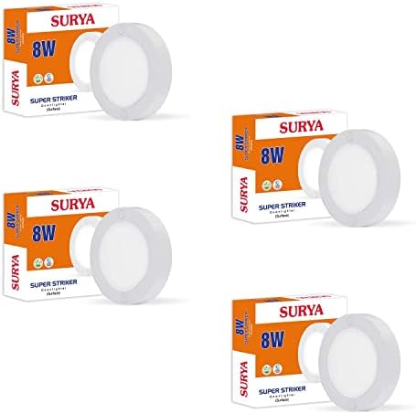 Surya 8W Super Striker LED Surface Light | 6500K Ceiling Light for Home ...