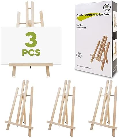 Tabletop Art Easel Set, Ohuhu 14" Tall Display Stand A-Frame Mini Wood ...