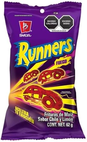 Amazon.com: Runners Fuego Barcel mexican chips. 62g bags (1 pack)