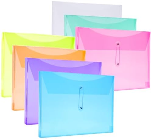 Amazon.com : A4 Letter Size Plastic Poly Envelopes with Button and ...
