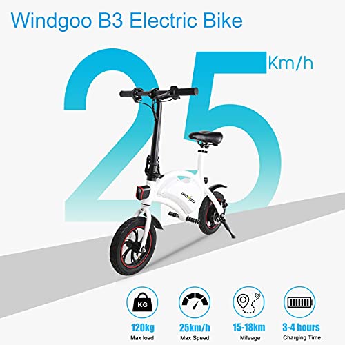 Windgoo B3 Electric Bike, 12 inch Foldable and Commuting E-Bike, 350W ...