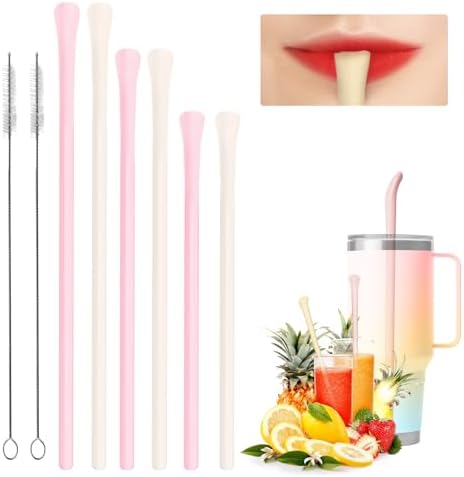 Amazon.com: Flat & Wide Reusable Anti Wrinkle Straw for Stanley ...