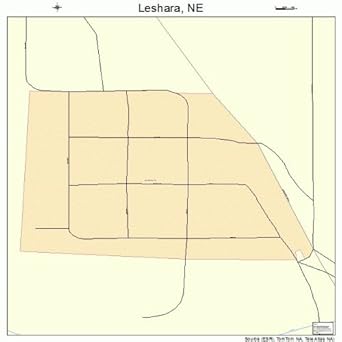 Large Street & Road Map of Leshara, Nebraska NE - Printed poster size ...