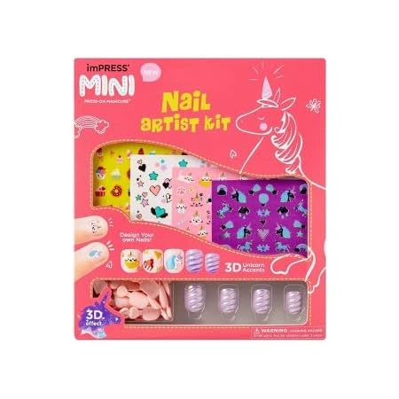 KISS imPRESS MINI Nail Artist Kit for Kids, Press-On Nails Manicure Set ...