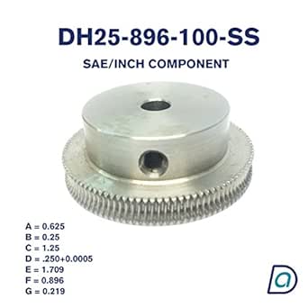 Screw Gear 5/16-18 Inch Steel 0.25in ID, 1.79in OD. Percision gear ...