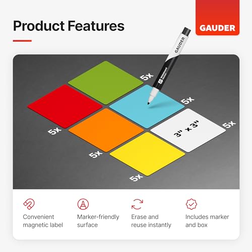Snapklik.com : GAUDER Magnetic Labels Writable - Reusable Magnet Tags ...