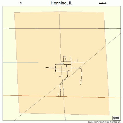 Amazon.com: Large Street & Road Map of Henning, Illinois IL - Printed ...
