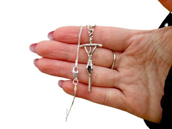 Amazon.com: Saint John Paul II Papal Crucifix Necklace, Sterling Silver ...