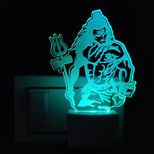 Buy BrodLog Mahadev 3D Optical Illusion Acrylic Night Lamp, 7 Colors ...
