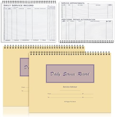 Amazon.com : Saypacck 2 Pcs Daily Service Record Book 8.5 x 11 Inch ...