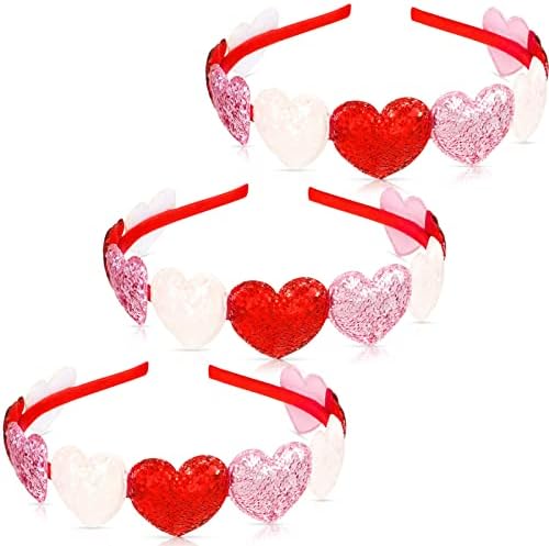 Amazon.com : HIFANMM Valentines Day Heart Headband Red Sequins Hair ...