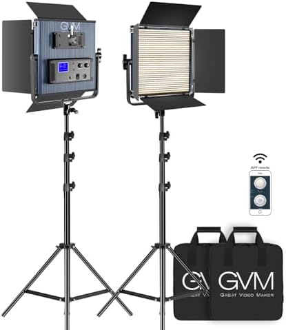 Amazon.com : GVM 65W LED Video Lighting Kits with APP Control, Bi-Color ...