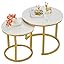 Amazon.com: Hoctieon Nesting Coffee Tables, Round Nesting Tables Set of 2, End Tables, Stacking ...