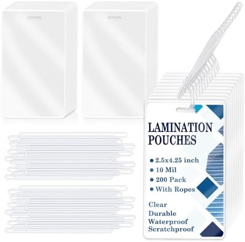 Amazon.com: 200 Pieces 10 Mil 2 1/2" x 4 1/4" Luggage Tag Laminating ...