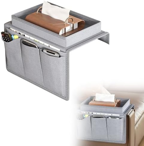 JIAHG Sofa Armrest Organiser with Tray, Couch Armchairs Arm Rest Caddy ...