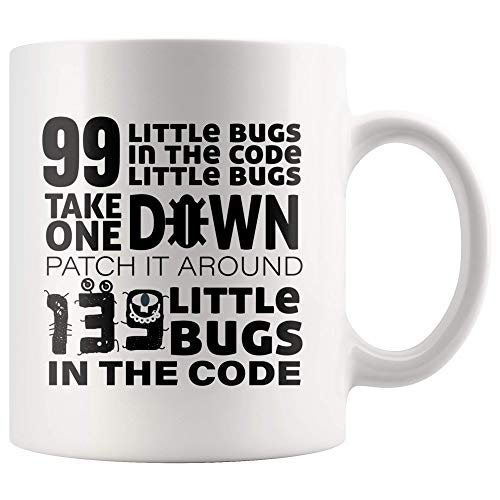 Buy HUMWE Ceramic 99 Bugs in The Code Take one Down Programmer Gifts for Computer Programmer ...