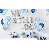 Royal Blue Confetti Latex Balloons, 50pcs 12 inch Light Blue Baby Blue and White Party Balloons ...