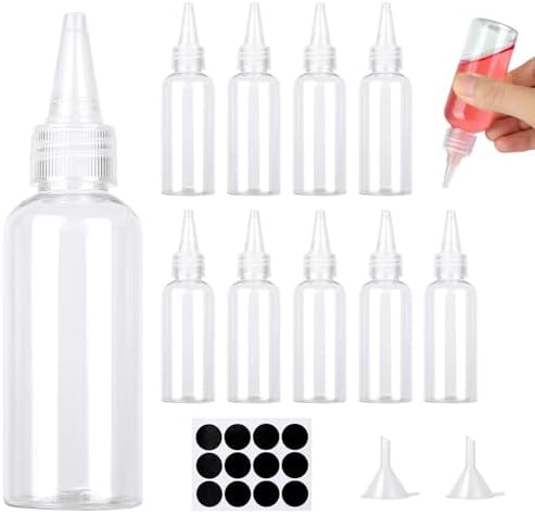 Amentalove 12PCS 60ml Squeezy Bottles with Nozzles, Small Squeeze ...