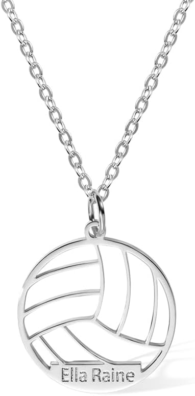 Amazon.com: Ailin Custom Volleyball Necklace - Sterling Silver 925 ...