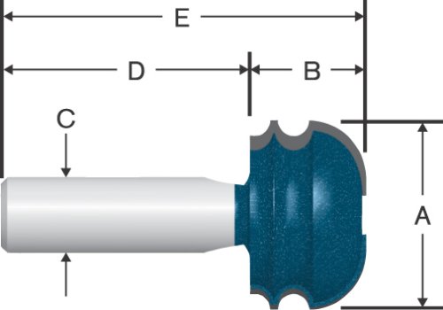 Bosch 84530M 49/64" Cut 1/4" Shank with Ball Bearing Cove Router Bit by ...