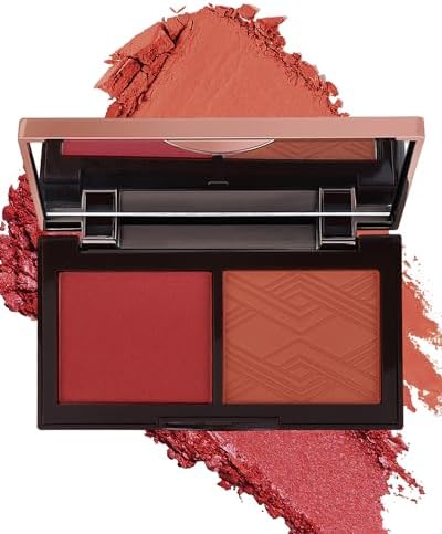 Amazon.com : Matte Blush Powder Palette-2Colors Cruelty-Free Buildable Facial Cheek Blusher ...