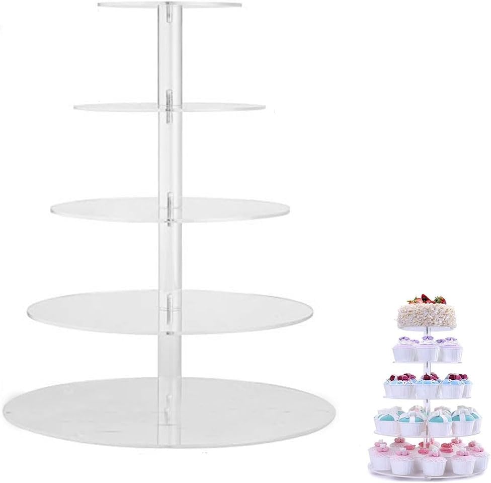 Armastuse Cupcake Display Stand,Acrylic 5 Tier Round Cupcake Stand ...