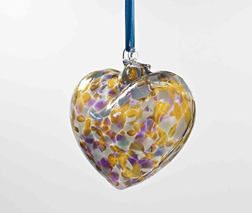 Amazon.com: Amelia Art Glass Double Bubble Scent Heart, Aqua/Violet ...