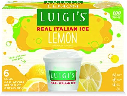 Amazon.com: Luigi's Real Italian Ice, Lemon, 6 Ounce, 6 Count (Frozen ...