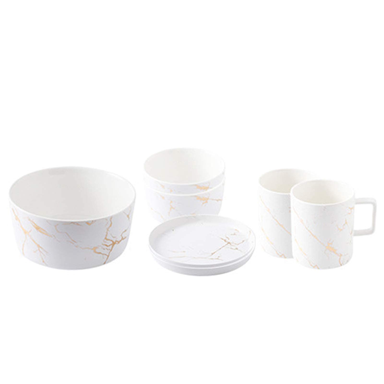 Buy 7 - Piece Dinnerware Set, Porcelain Dinnerware Set Marble Dinner ...