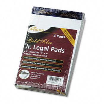 Ampad Gold Fibre 20-lb. Watermarked Writing Pads PAD,LGL 4PD/PK 5X8,WHT ...