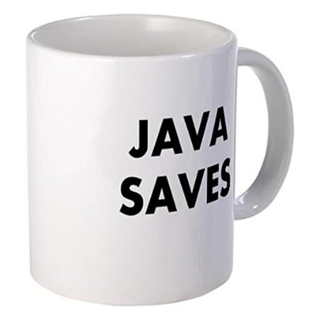 Amazon.com: 11 ounce Mug - JAVA SAVES Mugs - S White " : Home & Kitchen