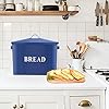 Amazon.com: E-far Navy Blue Bread Box for Kitchen Countertop, Metal ...