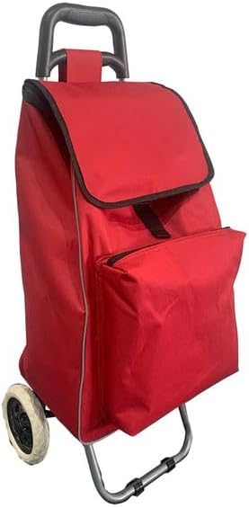 Easylife Shopping Trolley on Wheels (Red) Foldable Shopping Trolley ...