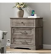 Amazon.com: RALGEND Nightstand with 3 Drawers, 18 Inch Wide End Table ...