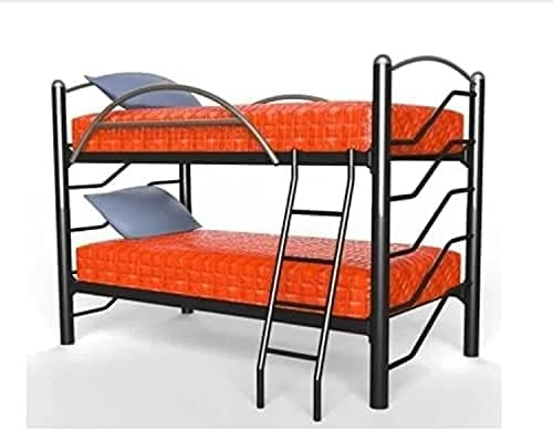 MARTIN DECORS Single Bunk Bed Without Mattress in Black : Amazon.in ...