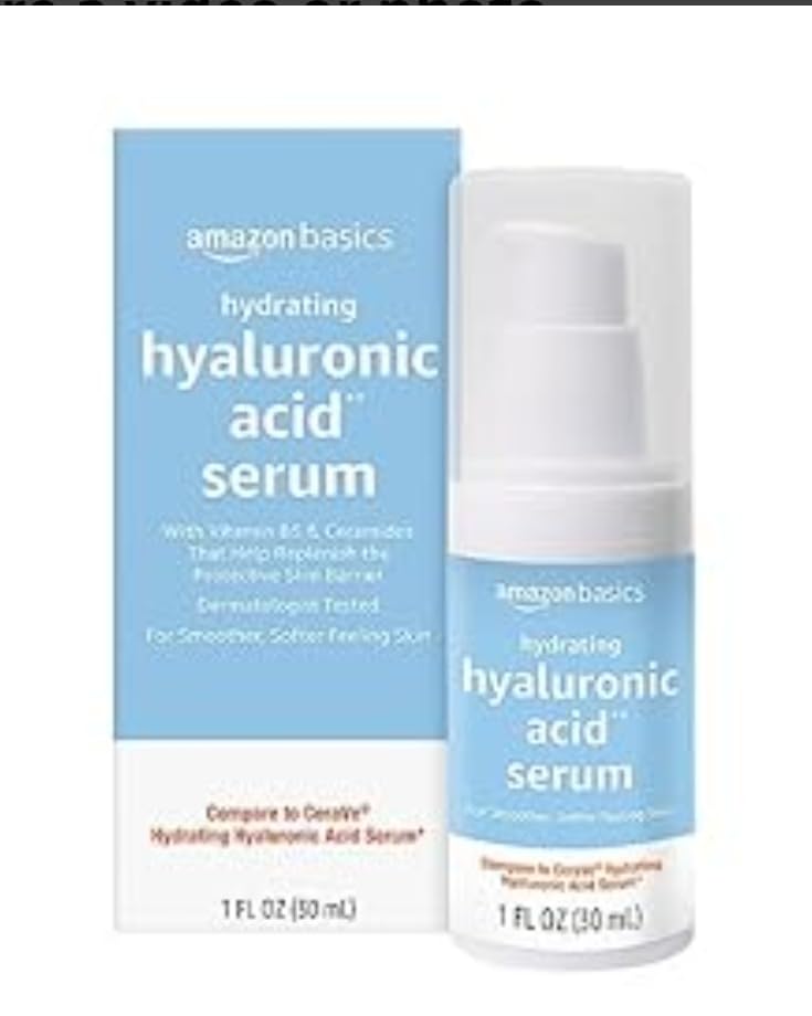 Amazon.com: Amazon Basics Hydrating Hyaluronic Acid Serum, 1 Fluid ...
