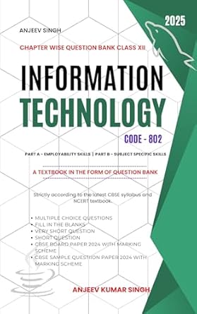 Class 12 Information Technology Code 802 Chapter Wise Question Bank ...