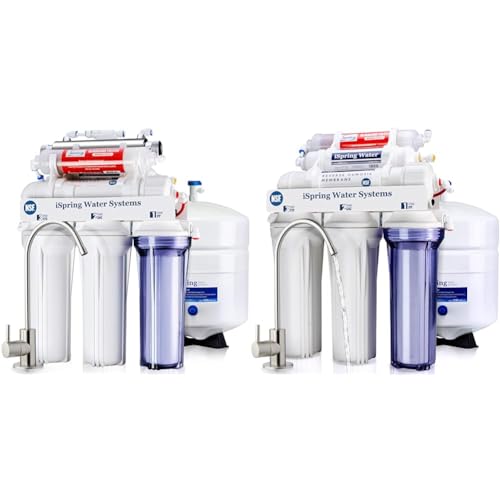 iSpring 7-Stage 75 GPD Under Sink Reverse Osmosis Alkaline Water ...