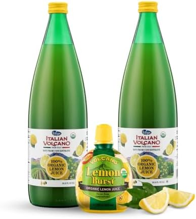 Amazon.com : Italian Volcano USDA Organic Lemon Juice 1 Liter Bottle ...