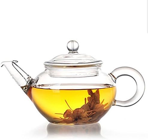 Lifeyz 250ml (8.6oz) One Cup of Tea Clear Small Glass Teapot Stainless ...