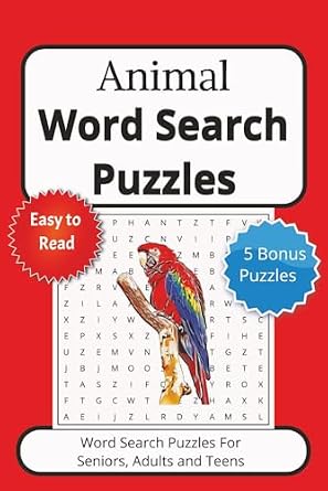Animals Word Search Puzzle Book: Word searches with easy to read print ...