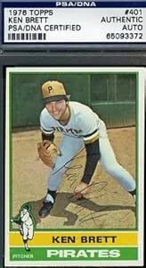 Ken Brett Vintage Signed 1976 Topps Certed Autograph - PSA/DNA ...