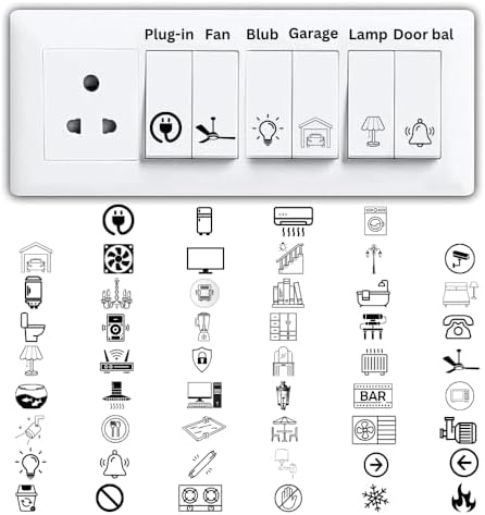 Amazon.com: Transparent Black and White Switch ID Sticker 4 Sheet, 52 ...