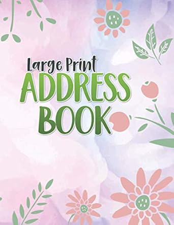 Large Print Address Book: Address Telephone Books With Alphabet Index ...