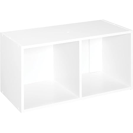 Amazon.com: Niche Cubo Half Size Stackable Storage Cube- White Wood ...