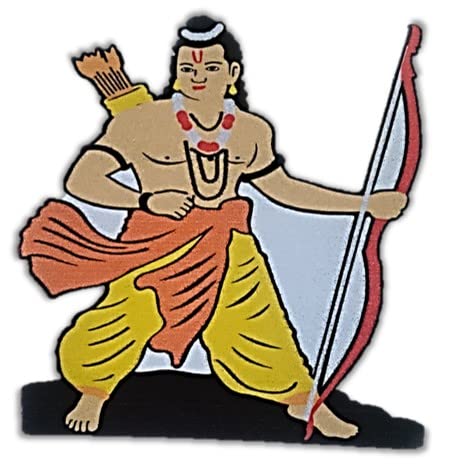UNIq Jai SHRI RAM JI Standing Shree RAMA Glossy Finish Decal Sticker ...
