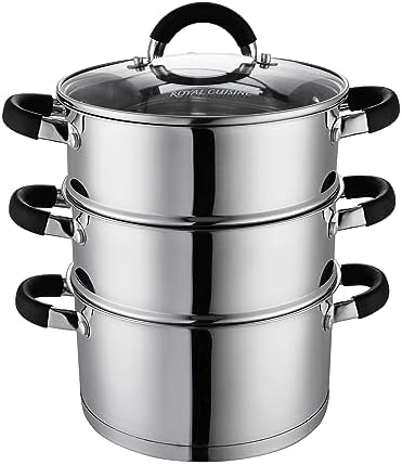 Penguin Home 3 Tier Stainless Steel Food Steamer Pan Set, Induction ...
