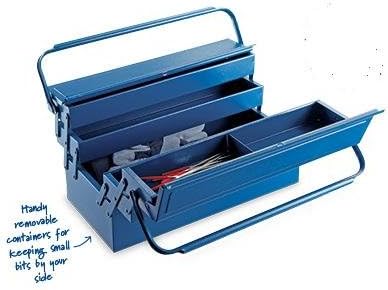 Workzone 18" Metal Cantilever Lockable 5 Tray Blue Toolbox-Made in ...