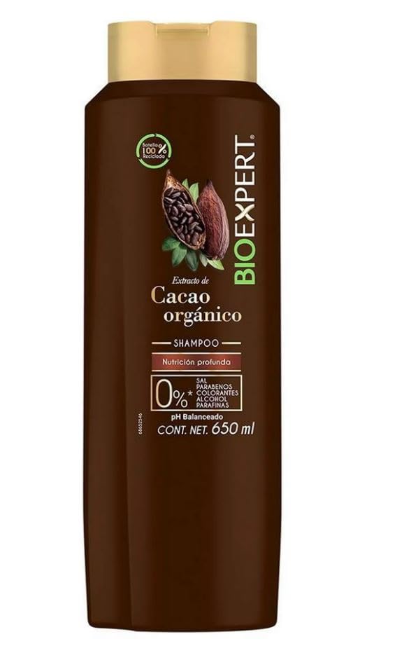 Bioexpert Shampoo Nutrición Profunda Cacao Orgánico, Marrón, 650 ml ...