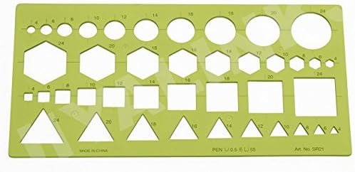 Technical Drawing Stencils Template Circles Squares Triangles Hexagons ...